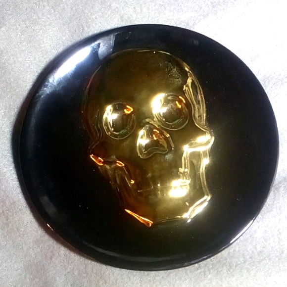 Jo-Ann Stores | Art | Black Plate With Gold Skull | Poshmark